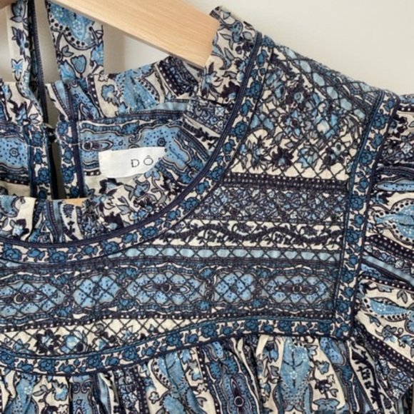 Doen | Dresses | Doen Mountain Dress Blue Mandevilla Vine Floral Print ...